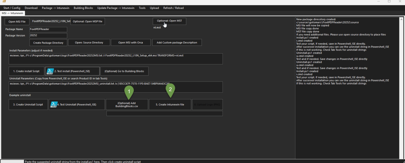 Package MSI - Example Foxit Reader + Language MST - IntunePrepTool.com